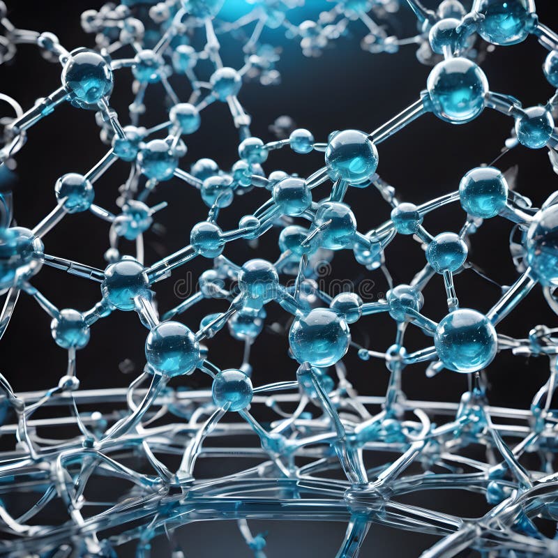 Abstract 3D Microscopic Image of Atoms with Electrons, Neutrons, and ...