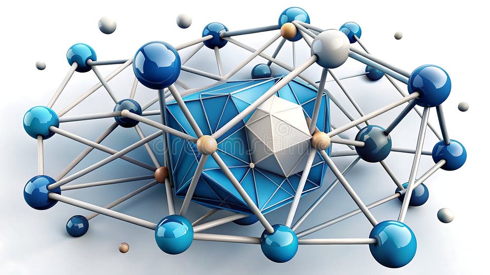 Abstract Geodesic Sphere Network, Geometric Structure, Technology Grid ...