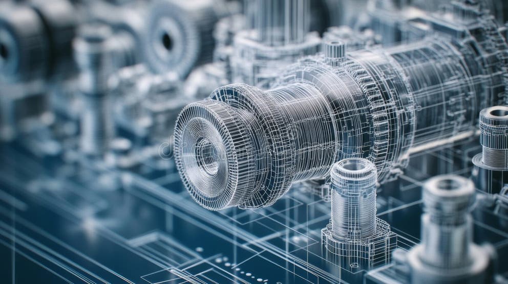 Abstract 3D Model of Industrial Machine, Futuristic Engineering Design ...