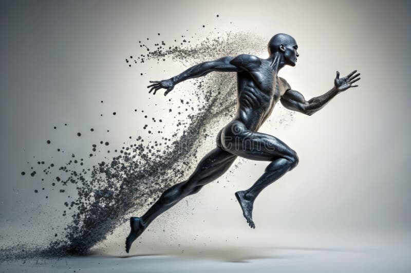 Abstract 3D Model of a Leaping Human Figure Dynamic Representation of ...