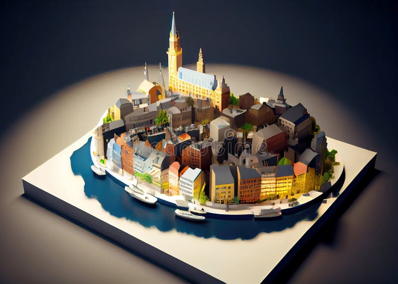 Abstract 3D Model of Modern City Visualization Made with Generative AI ...