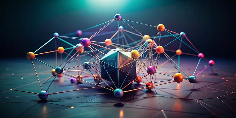 Abstract 3D Network Design Offline Visualization of Geometric Shapes on ...