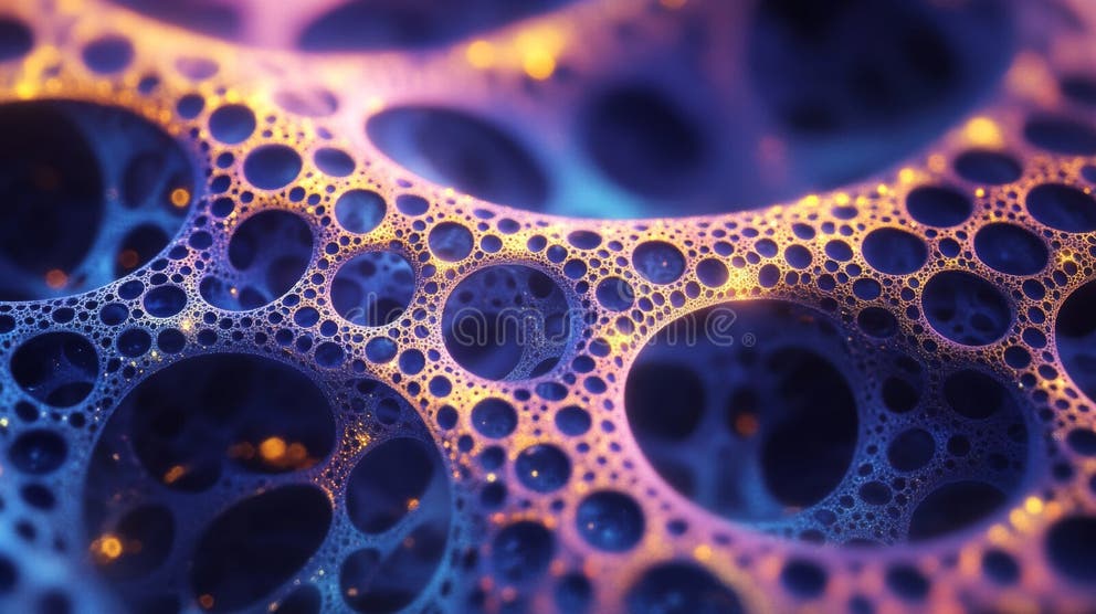 Abstract 3D Network of Interconnected Bubbles Stock Illustration ...