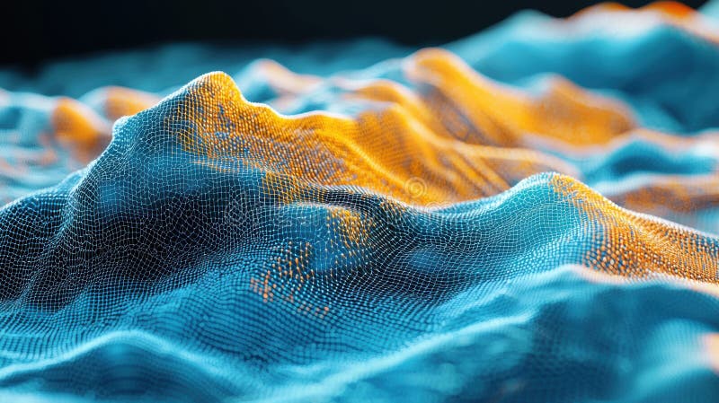 Abstract 3D Network Landscape. Stock Illustration - Illustration of ...