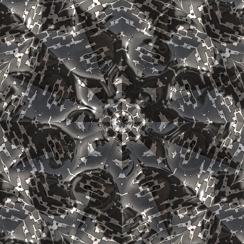 3d Octagonal Black White Geometric Pattern Stock Illustration ...