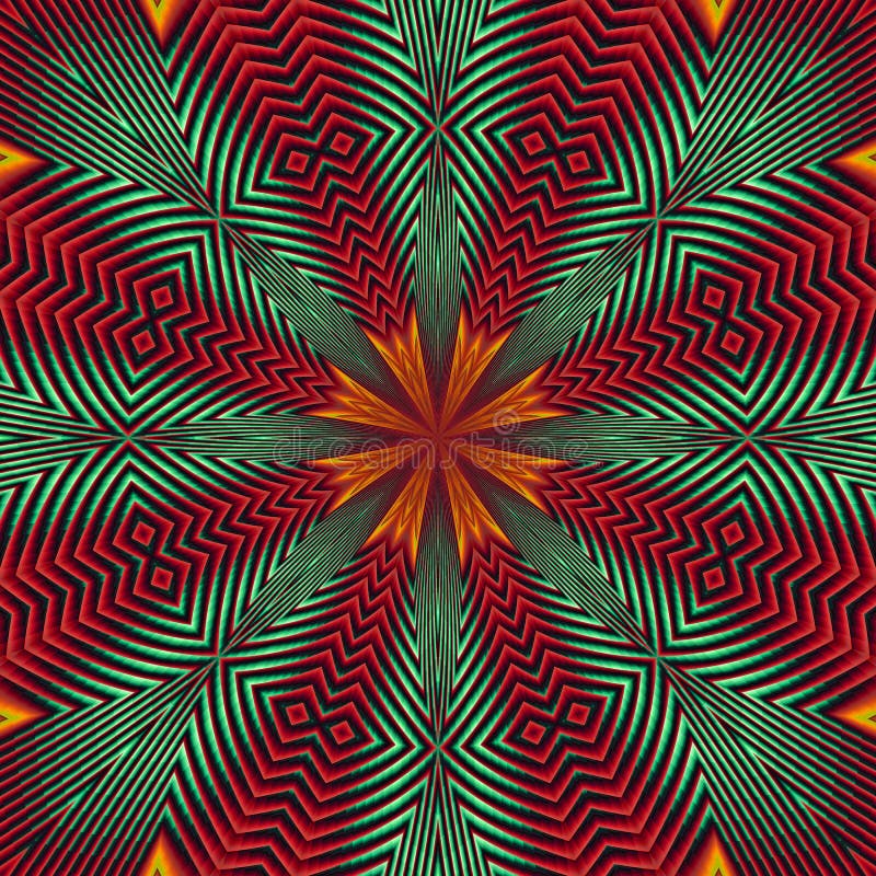 3d Octagonal Red Green Color Gradient Pattern Stock Illustration ...