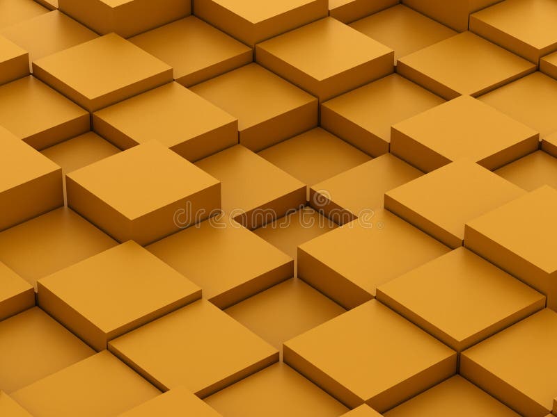 3d Illustration of Orange Cubes Stock Illustration - Illustration of ...