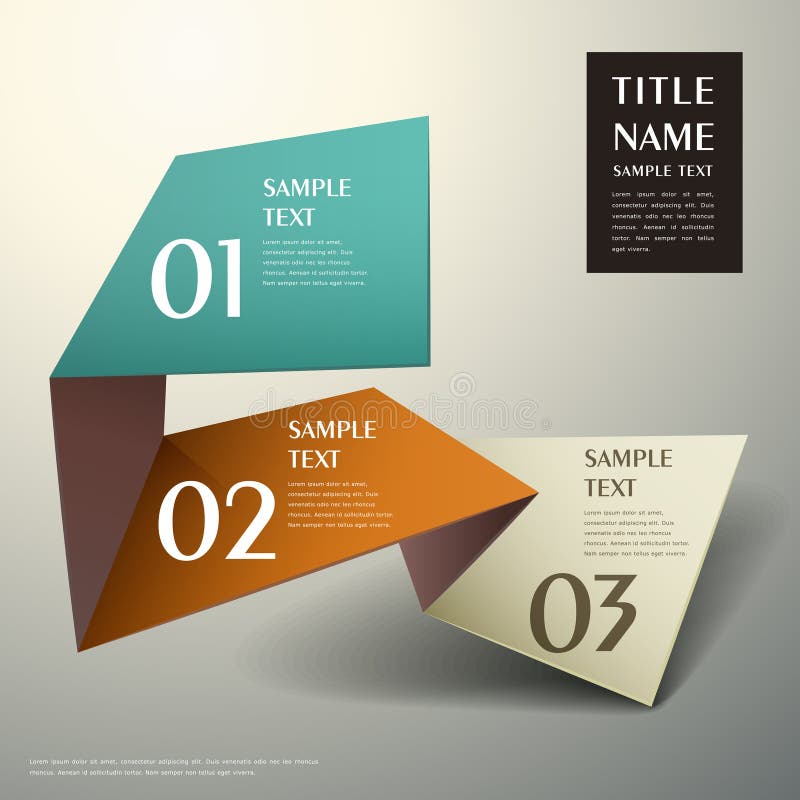 Abstract 3d Origami Paper Infographics Stock Vector - Illustration of ...