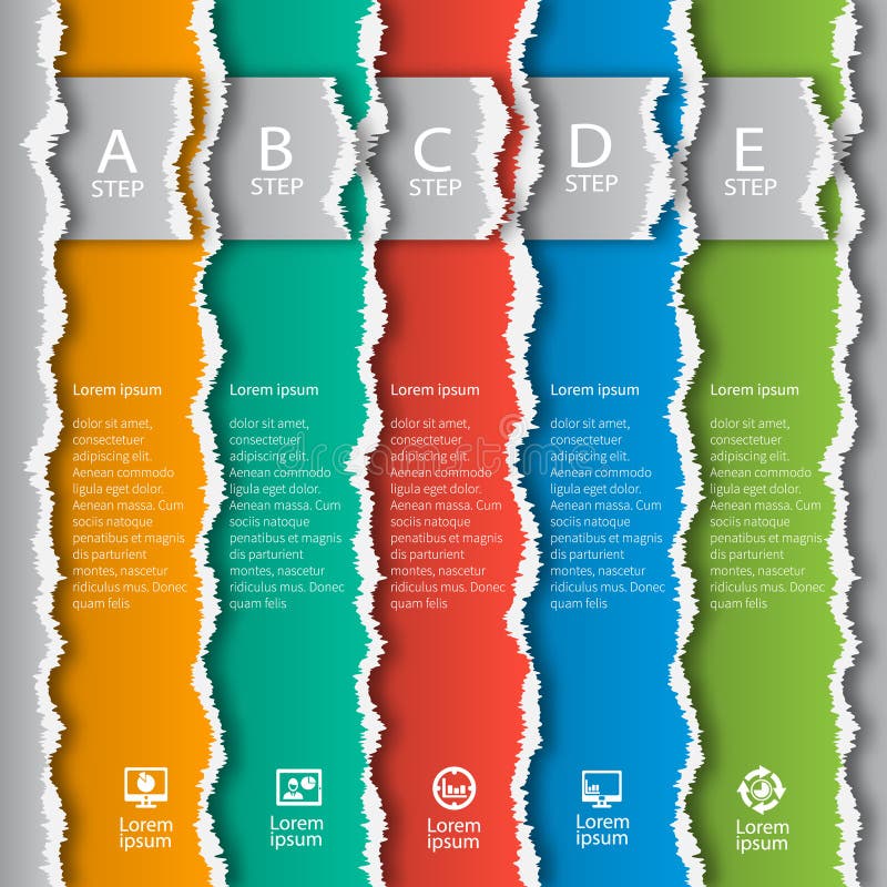 Torn paper infographics stock vector. Illustration of elements - 61157468
