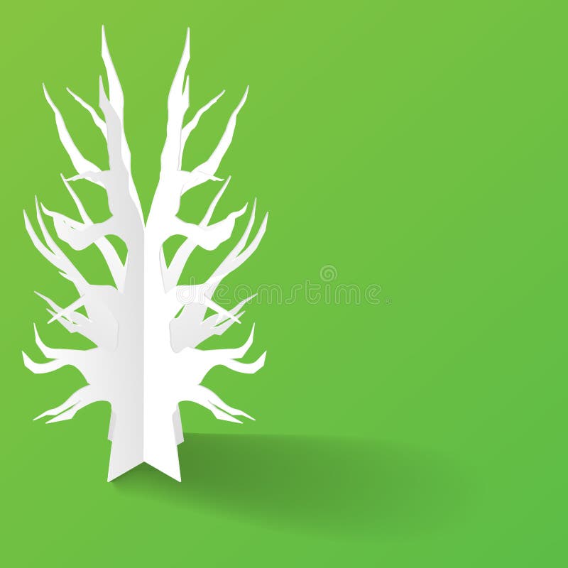 Abstract 3D Paper Trees on Background Stock Illustration - Illustration ...