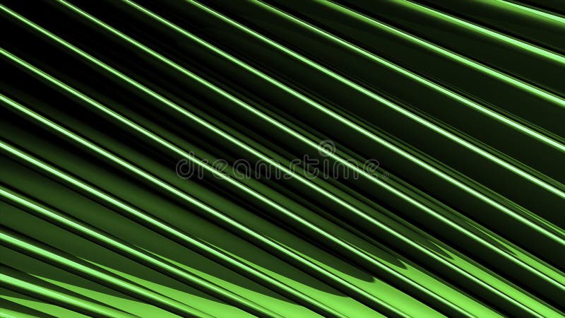 Abstract 3d Parallel Green Stripes Moving on a Black Background ...