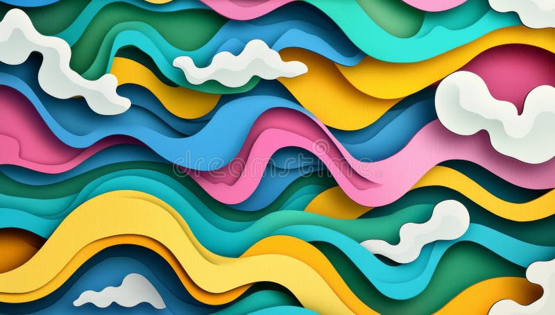 Abstract 3D Patterns: Layers of Colorful Shapes and Textures in Graphic ...