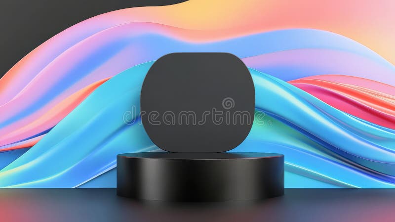 Abstract 3d Pedestal Vibrant Colorful Wave Background Design Stock ...