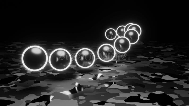 Abstract 3d Pendulum Looping Animation with Black and White Glowing ...