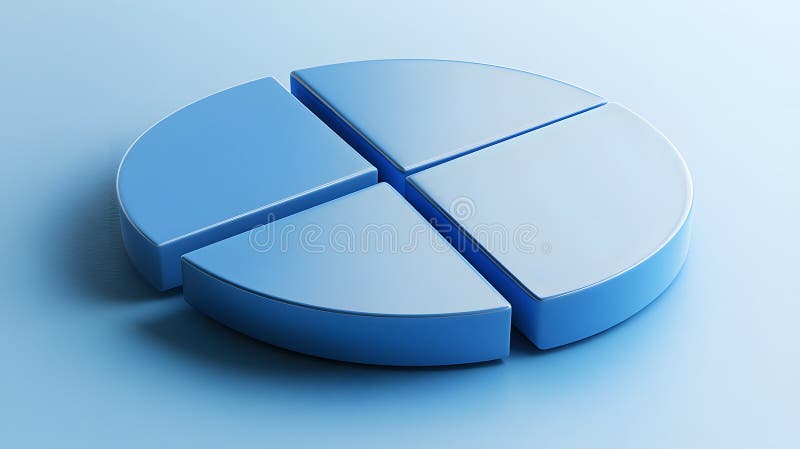 Abstract 3D Pie Chart Segments Blue Background Stock Photo Stock ...
