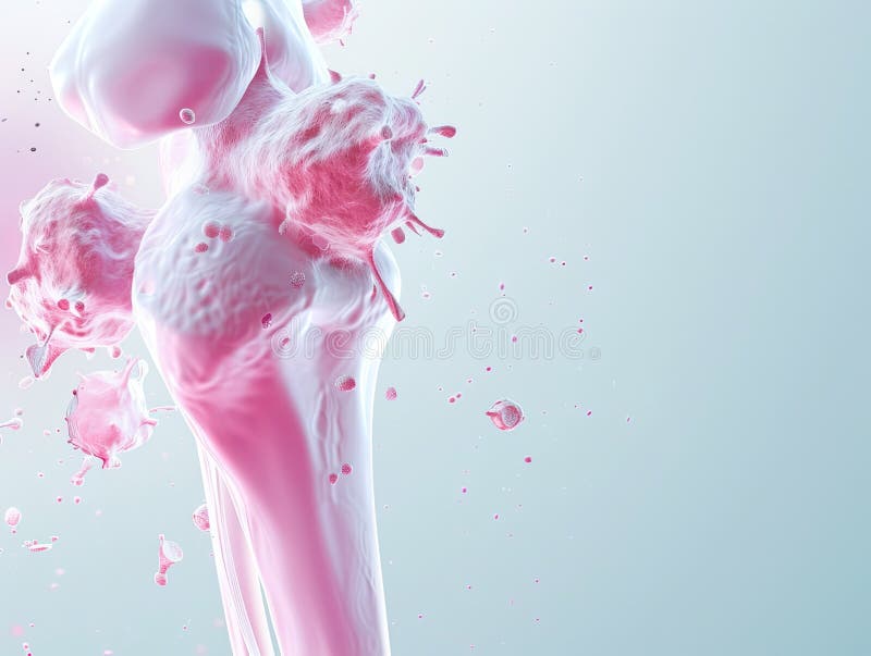 Abstract 3D Pink Liquid Splash Resembling Muscle and Bone Anatomy on a ...