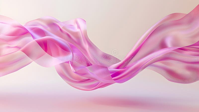 Abstract 3D Pink Ribbon with Glossy Cloth Layers in Fluid Motion. this ...