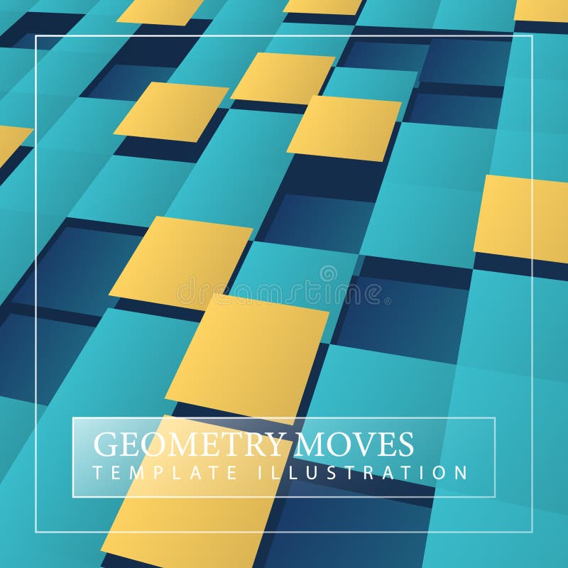 Abstract 3d Plane from Geometric Shapes of Squares. Modern Tech Design ...