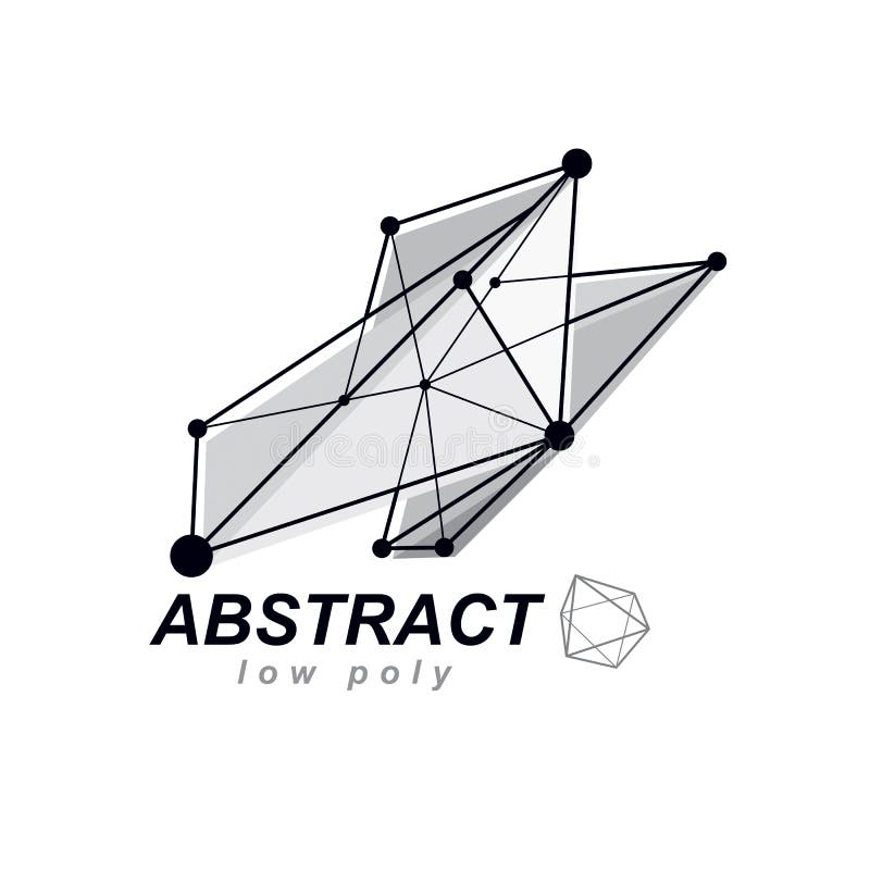 Wireframe Logo Polygonal Element. Torus with Connected Lines and Dots ...