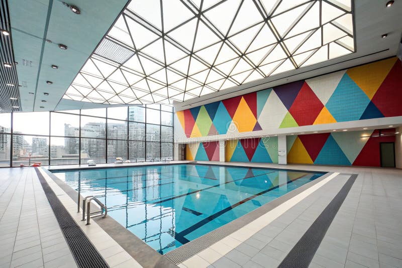 Abstract 3D Pool Design with Geometric Patterns Stock Image - Image of ...