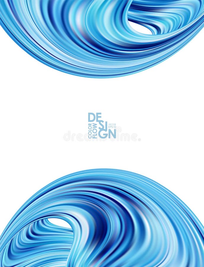 Abstract 3d Poster Background with Blue Color Flow Liquid. Trendy ...