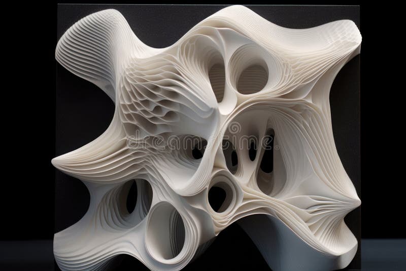 Abstract 4d Printed Art Piece Changing Shape Stock Illustration ...