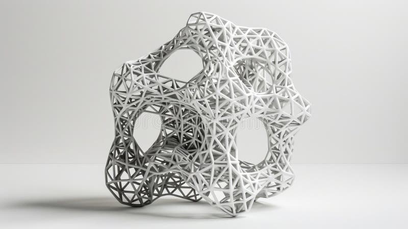 115 Abstract 3D Printed Sculpture of Complex Translucent Lattice ...