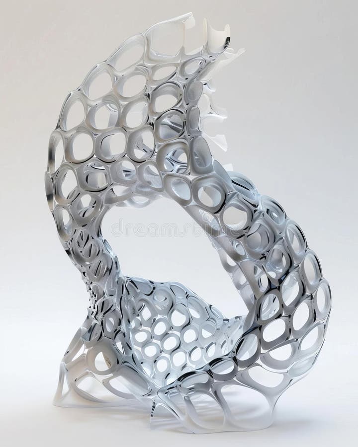 115 Abstract 3D Printed Sculpture of Complex Translucent Lattice ...