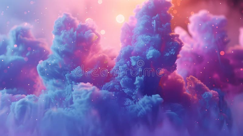 Abstract 3D Purple Blue Cloud Background Stock Illustration ...