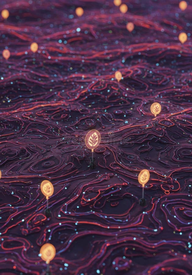 Abstract 3D Purple and Orange Digital Art Background Stock Illustration - Illustration of orange ...