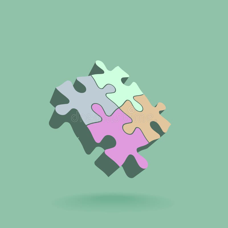 Abstract 3D Puzzle Design Element Stock Vector - Illustration of jigsaw ...