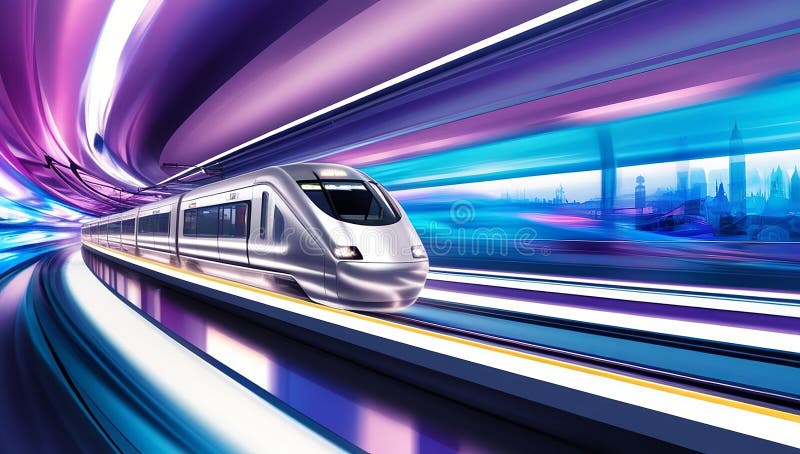 Abstract 3D Rapid Transit Blur Background Stock Illustration ...