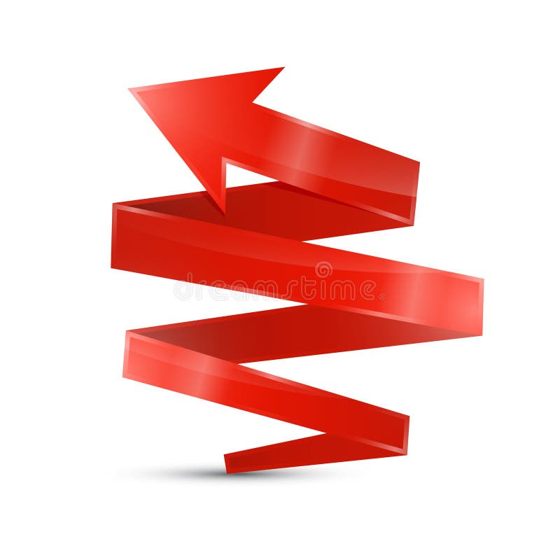 Abstract 3d Red Arrow Icon stock vector. Illustration of graphic - 37852297