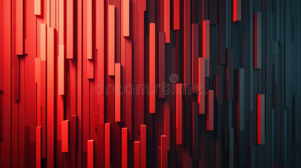 Abstract 3D Red and Black Vertical Squares Create a Modern Geometric ...