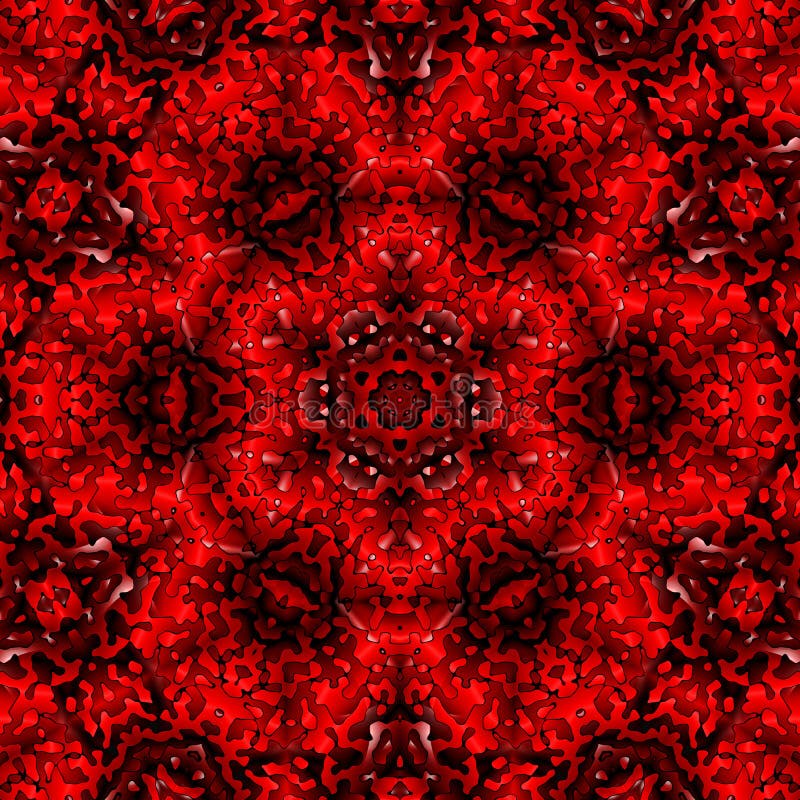 3d Red Hexagonal Fractal Pattern Stock Illustration - Illustration of ...