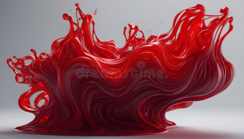 Abstract 3d Red Liquid Flowing Fluid Design Stock Image - Image of ...