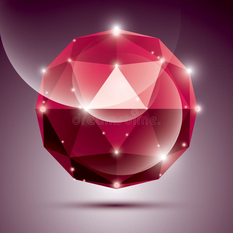 Abstract 3D Red Shiny Sphere with Sparkles, Ruby Glossy Orb Stock ...