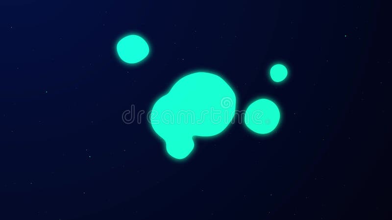 Abstract 3D Render Animation.flowing Flying Light Blue Metaballs ...