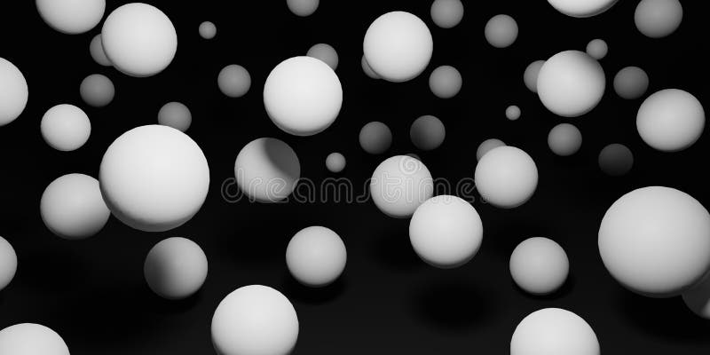 Abstract 3D Render. Background with Falling 3d Balls Stock Illustration ...