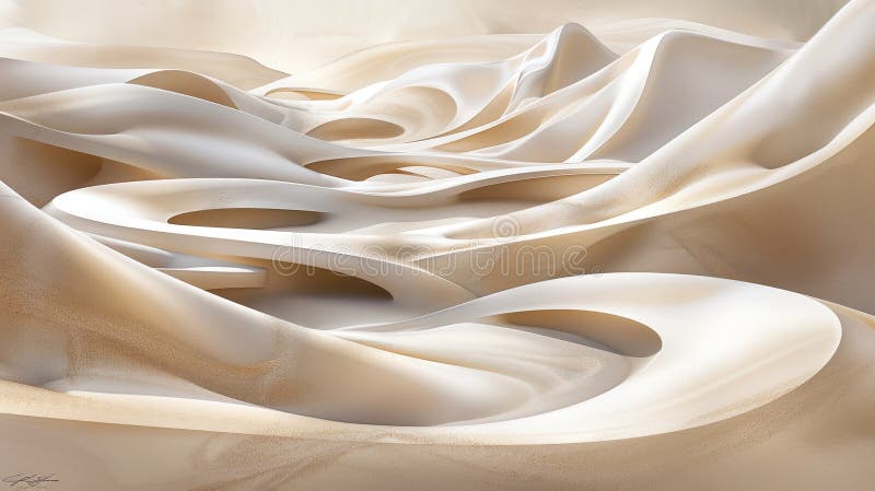 Abstract 3D Render, Beige Minimalist Design, Architectural Structure ...