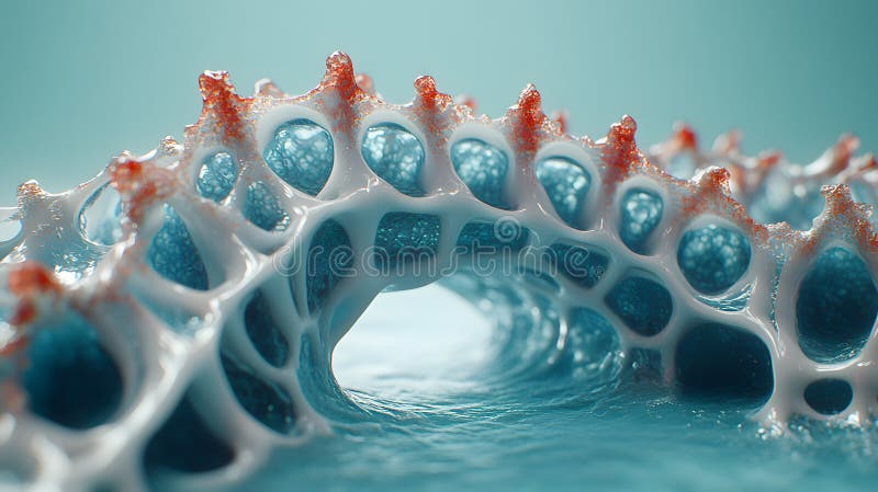 Abstract 3D Render of Biomorphic Wave Structure Royalty Free Image ...
