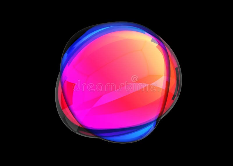 Abstract 3D Render of Colored Bubble Stock Illustration - Illustration ...
