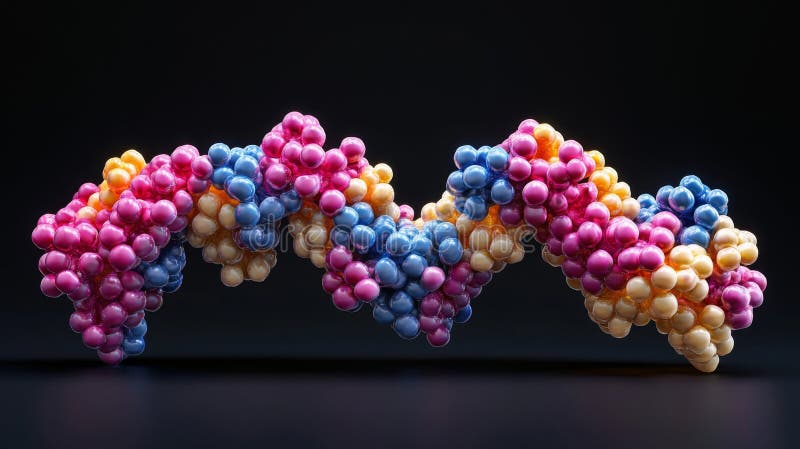Abstract 3D Render of Colorful DNA Helix Stock Illustration ...