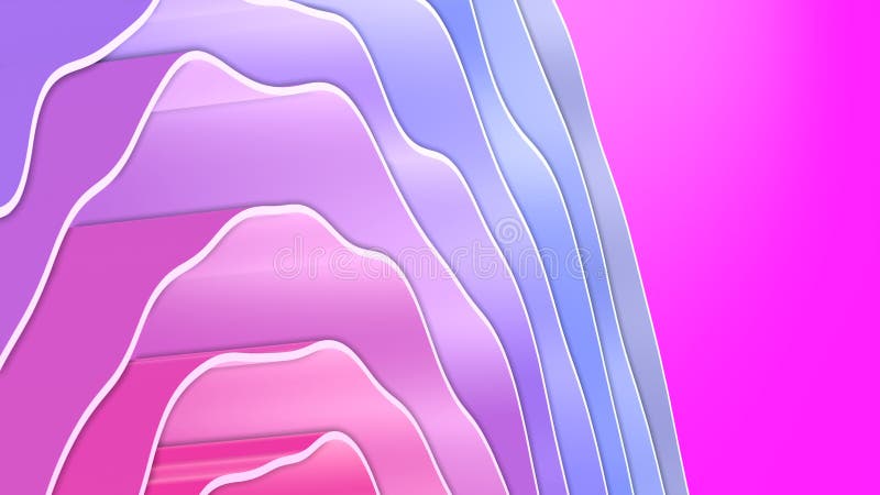 Abstract 3D Render Colorful Pink Spline Strips Rows Light and Shadow ...