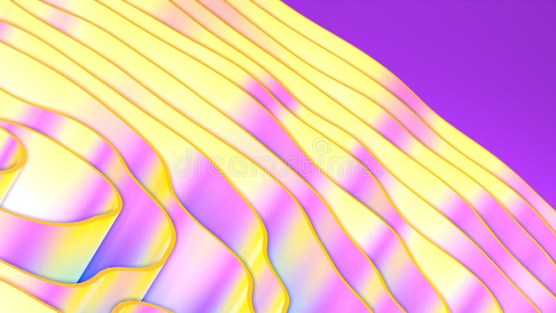 Abstract 3D Render Colorful Purple Splines Rows Light and Shadow Curves ...