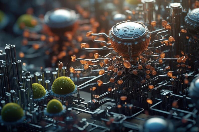Abstract 3D Render of a Complex, Futuristic Machine Stock Illustration ...