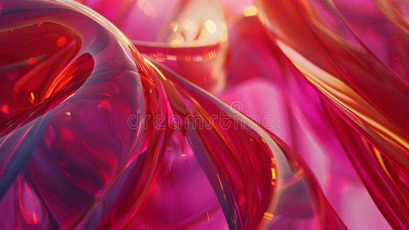 Abstract 3D Render Crimson Flowing Liquid Background Stock Illustration ...