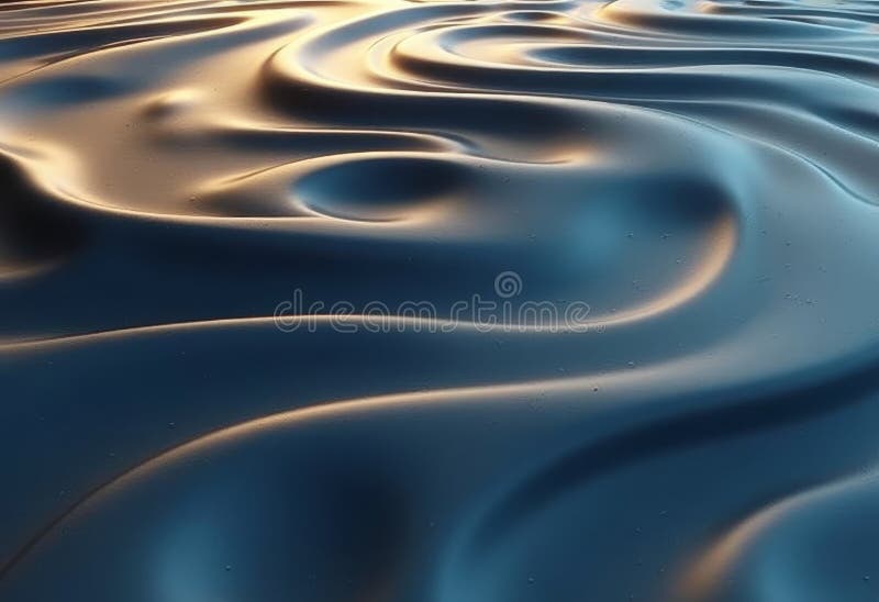 Abstract 3D Render of Curved Wave-like Pattern Stock Illustration ...