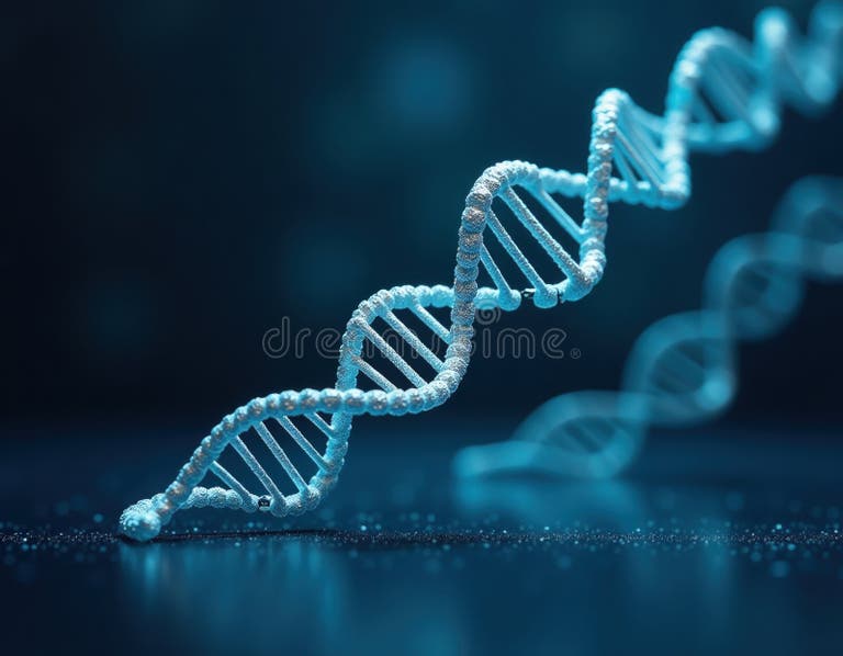 Abstract 3D Render of DNA Strand, Genetic Code, Science Background ...