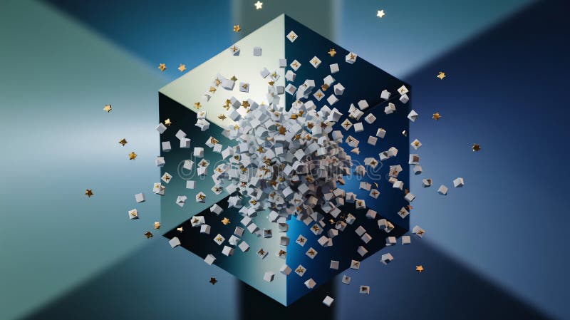 Abstract 3D Render of Exploding Gift Boxes with High Quality Image ...